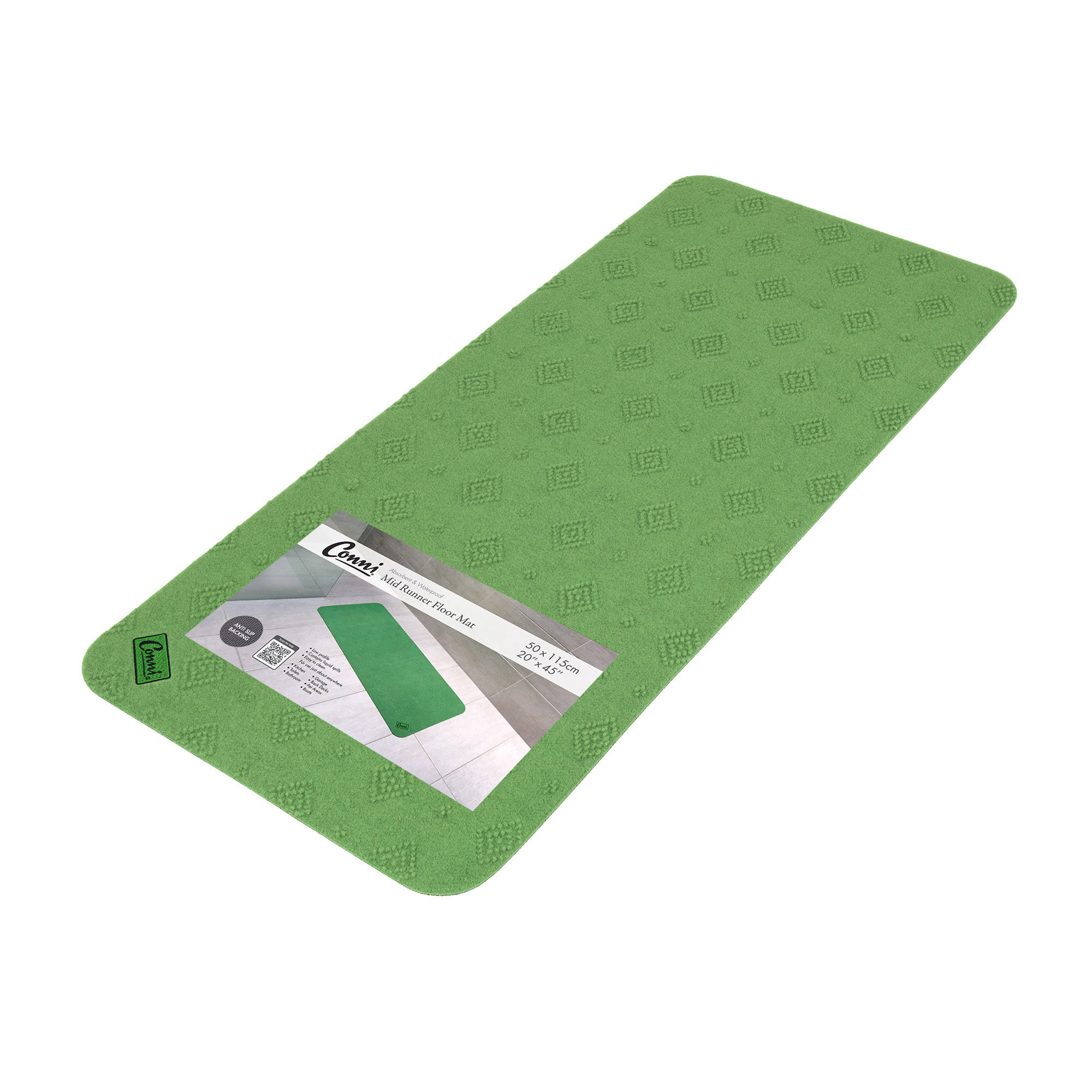 Anti Slip Absorbent Floor Mat - Mid Runner - Green | Conni