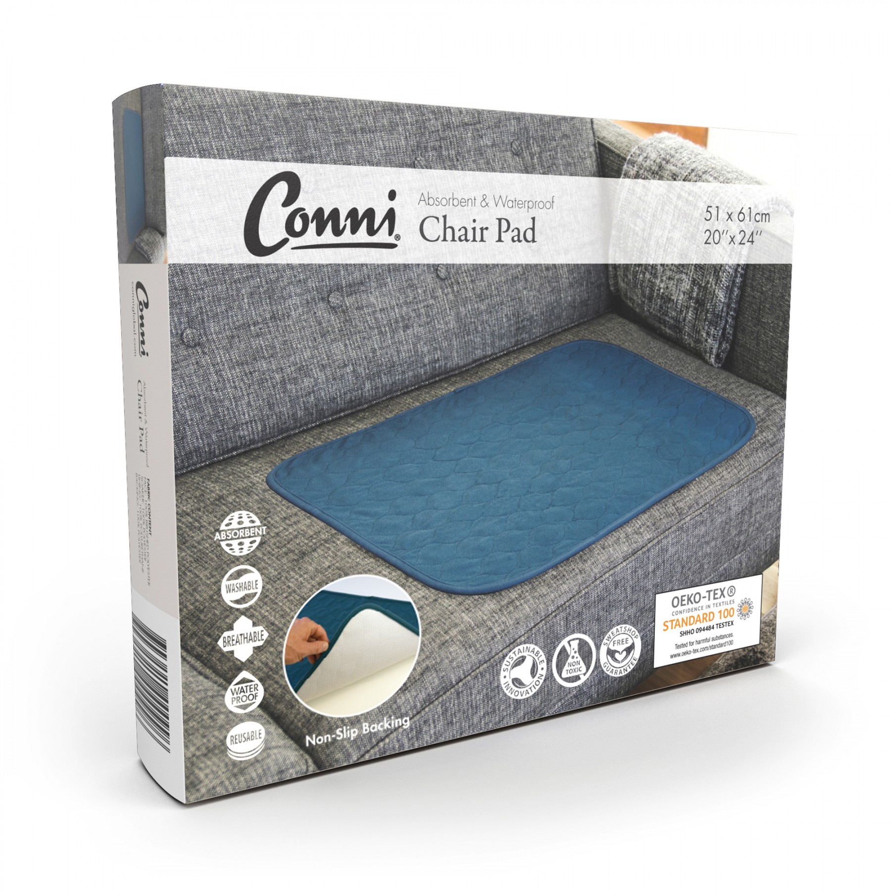 Large Chair pad by Conni - Teal Blue
