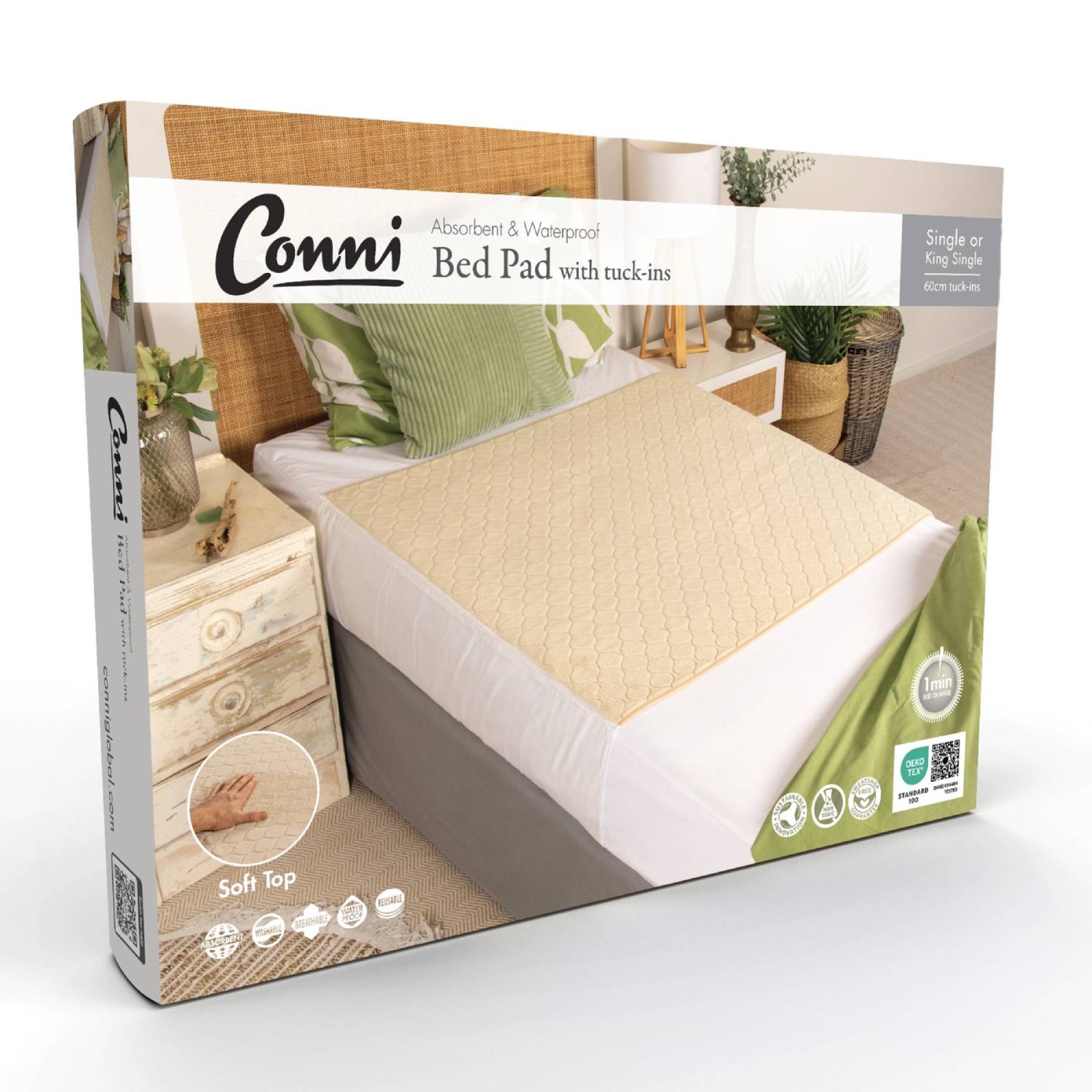 Conni Plush Top Bed Pad with Tuck-ins - Fawn - by Conni