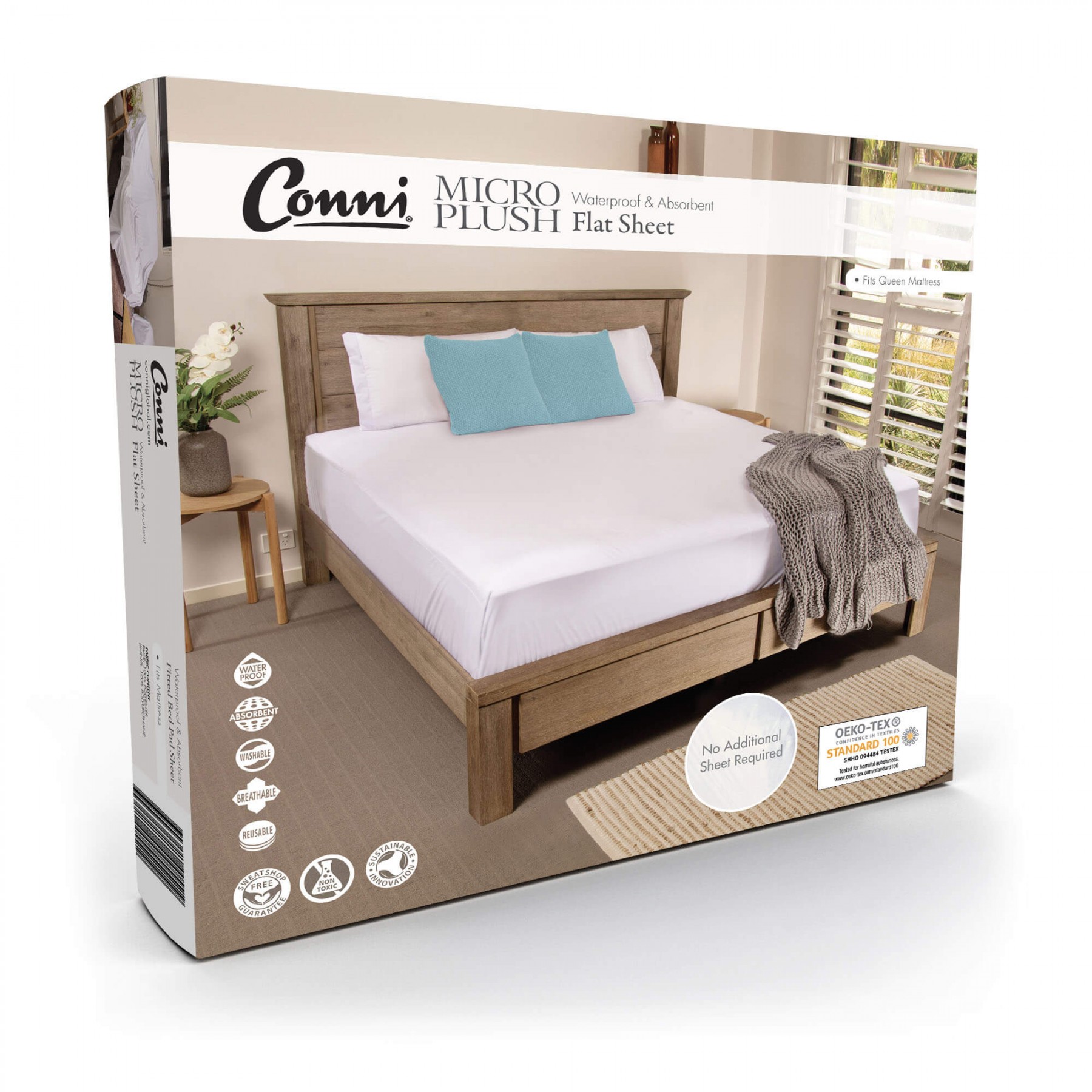 Waterproof Flat Sheets – Luxurious Micro-Plush by Conni