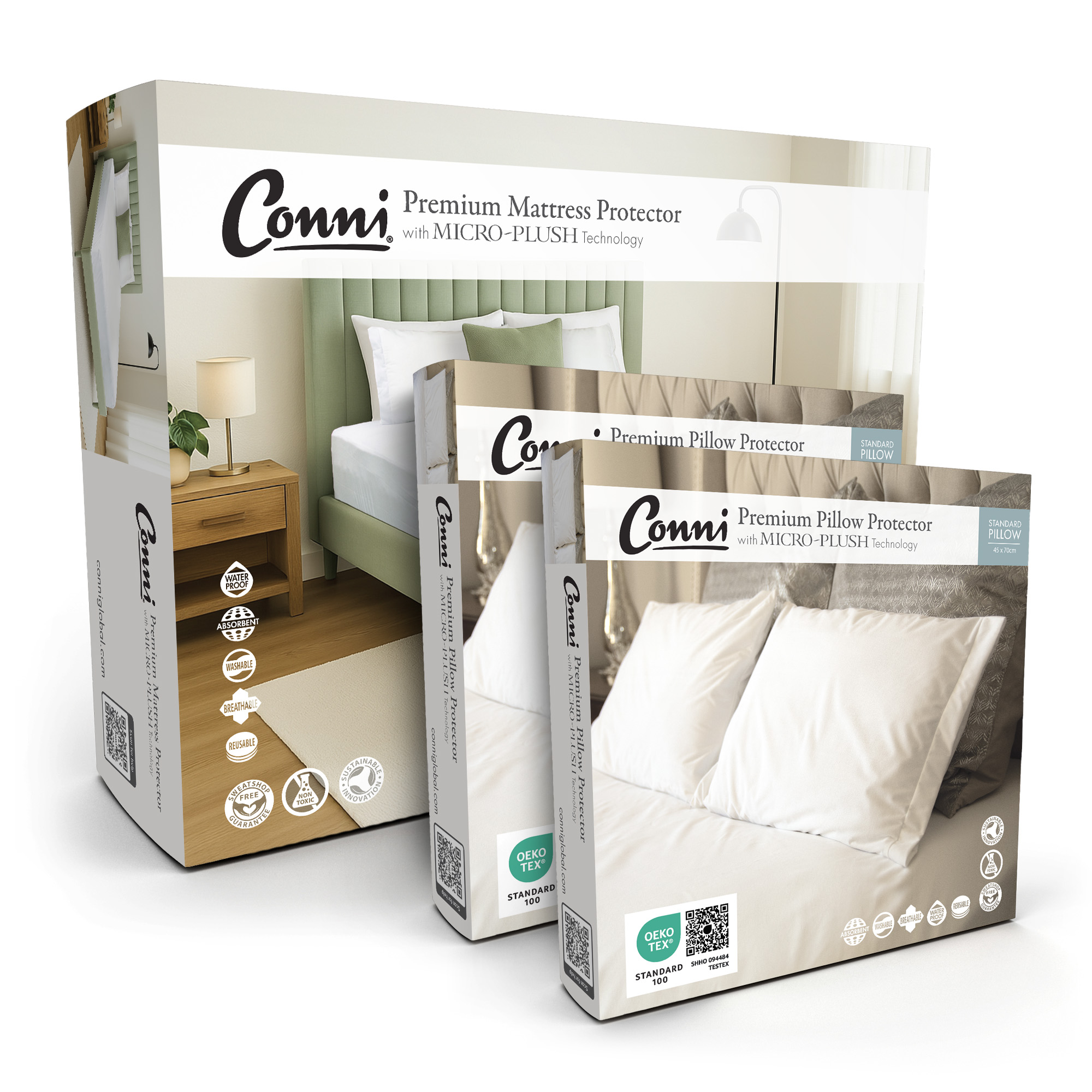Conni Premium Mattress Protector - with Micro-Plush Technology with 2 ...