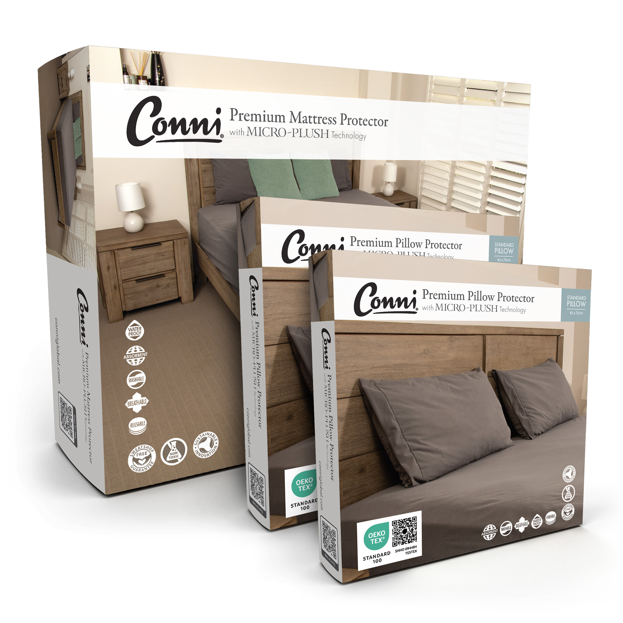 Conni Premium Mattress Protector - with Micro-Plush Technology with 2 ...