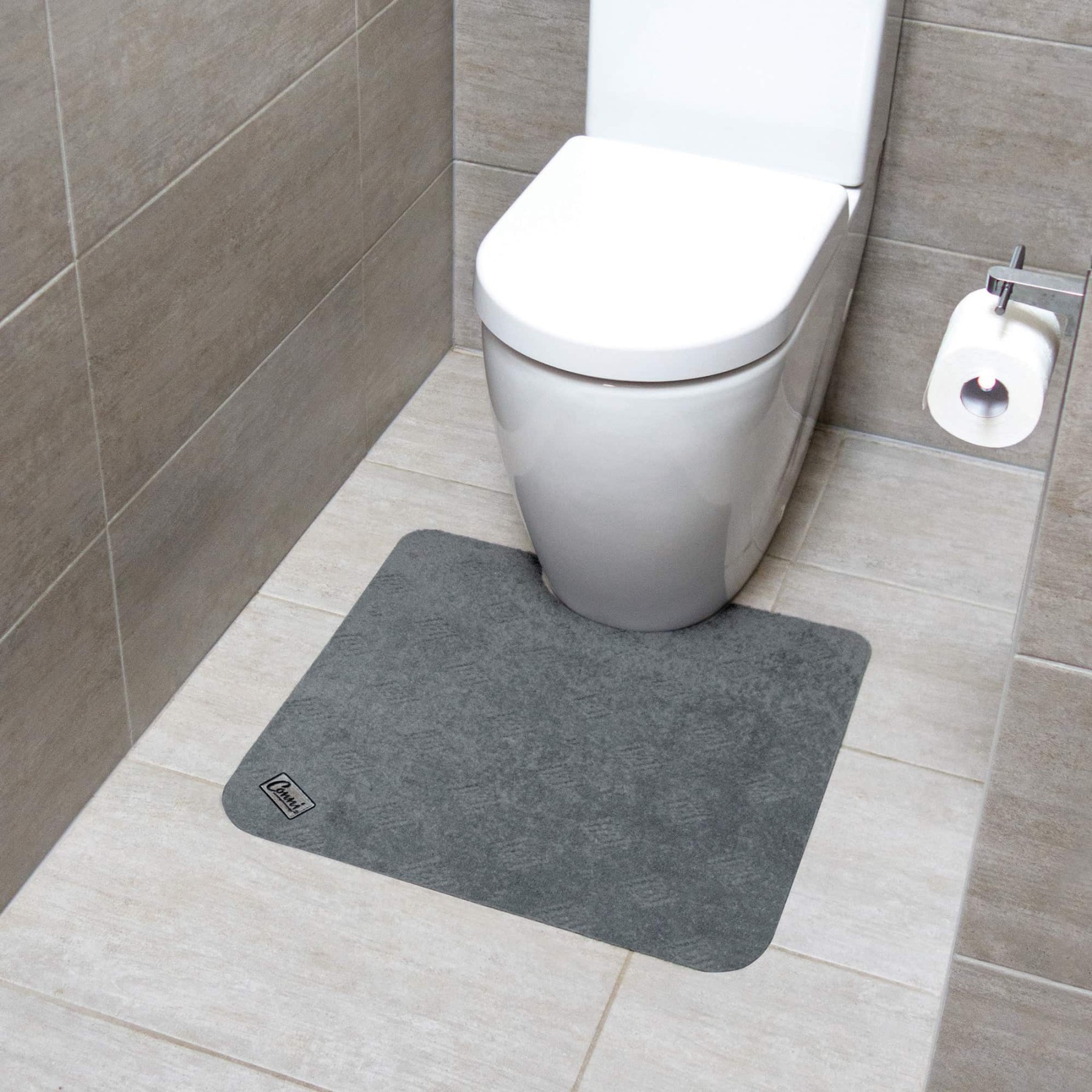 Conni Absorbent and Waterproof Toilet Mat - Grey